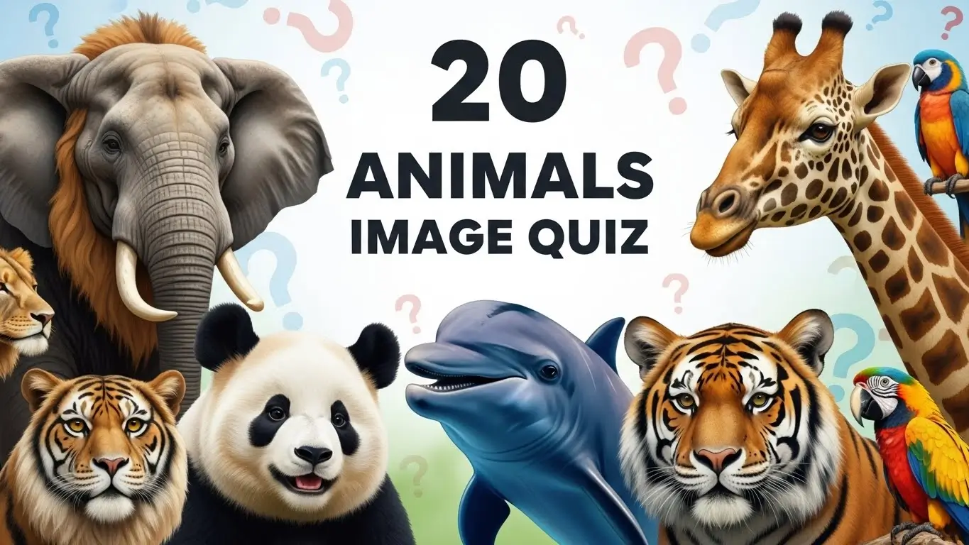 20 Animals Image Quiz with Answers (Identification Quiz)