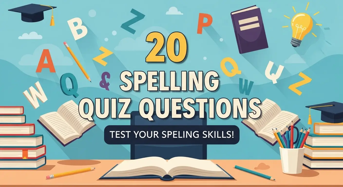 20 Spelling Quiz Questions & Answers for Kids (Word Game)